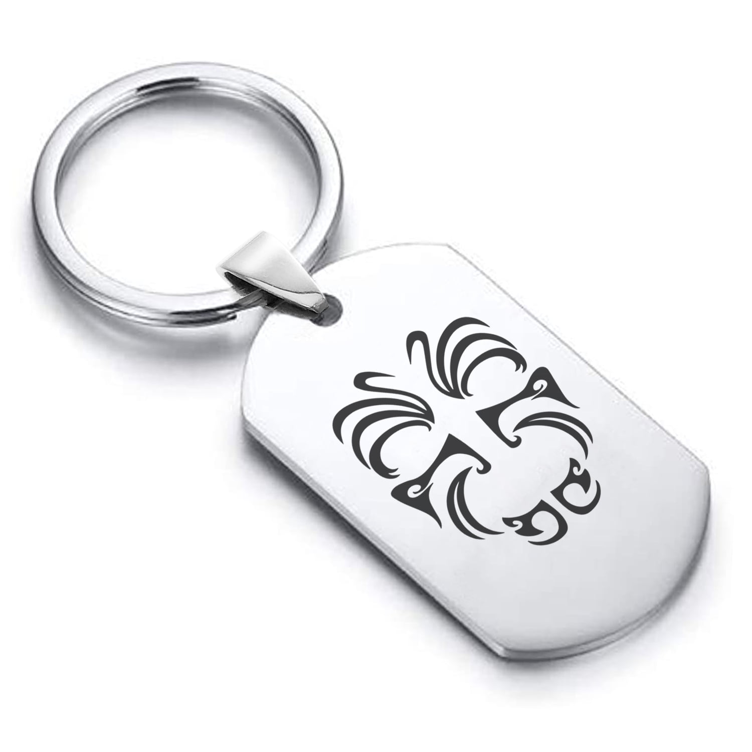 Stainless Steel Maori Warrior Champion Dog Tag Keychain Circle Ring ...
