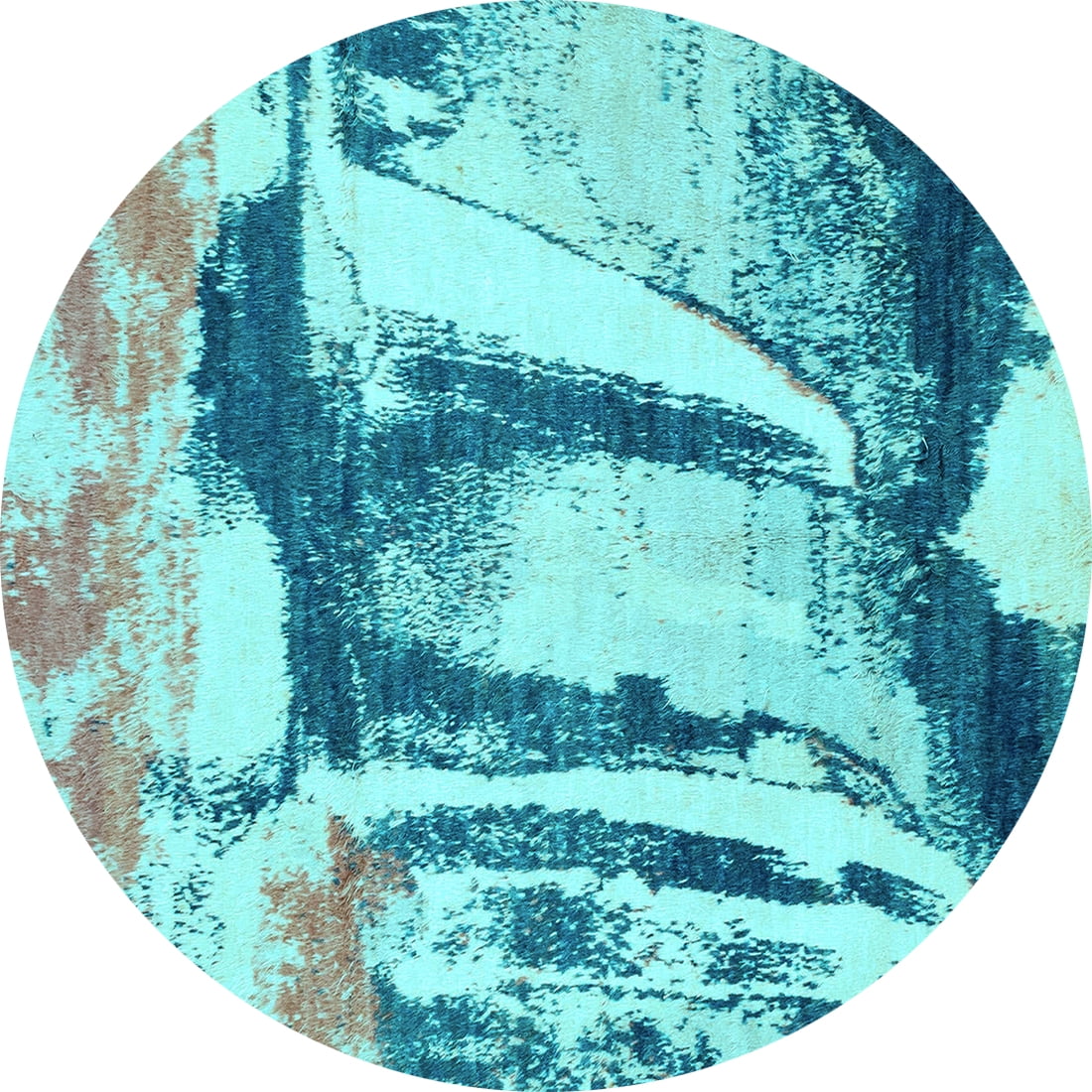 Ahgly Company Indoor Round Abstract Light Blue Modern Area Rugs, 8 ...