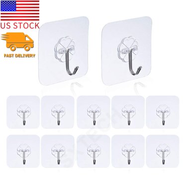 Adhesive Hooks, 36-Pack 44 lbs (Max) Upgraded Thickened Wall Hooks ...