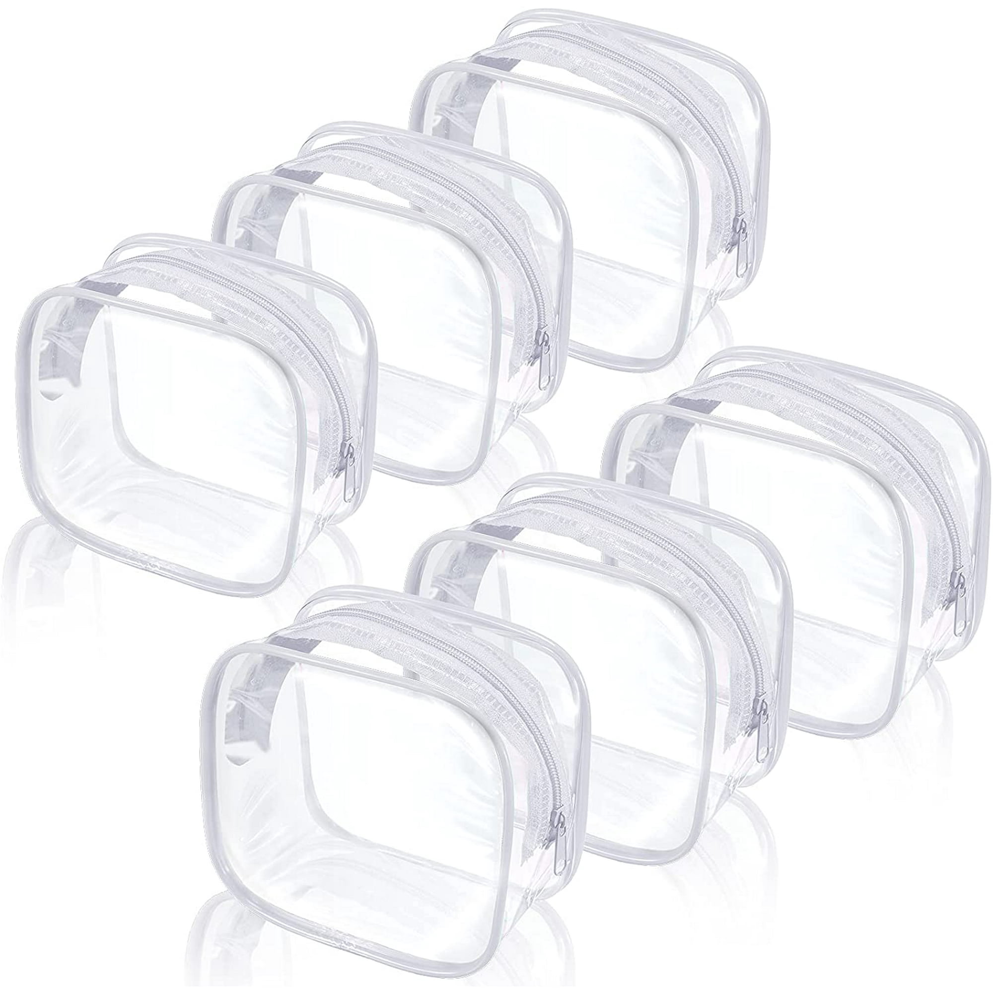 Bqhagfte 6 Pieces Clear Toiletry Makeup Bag Mini Small Pvc Travel Bag Waterproof Pvc Plastic Travel Cosmetic Bag With Zipper Portable Cosmetic Makeup