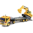 Toy To Enjoy Flatbed Truck Trailer with Excavator Tractor - Friction ...