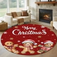 8ft Round Rug Gingerbread Red Area Rugs for Living Room Bedroom ...