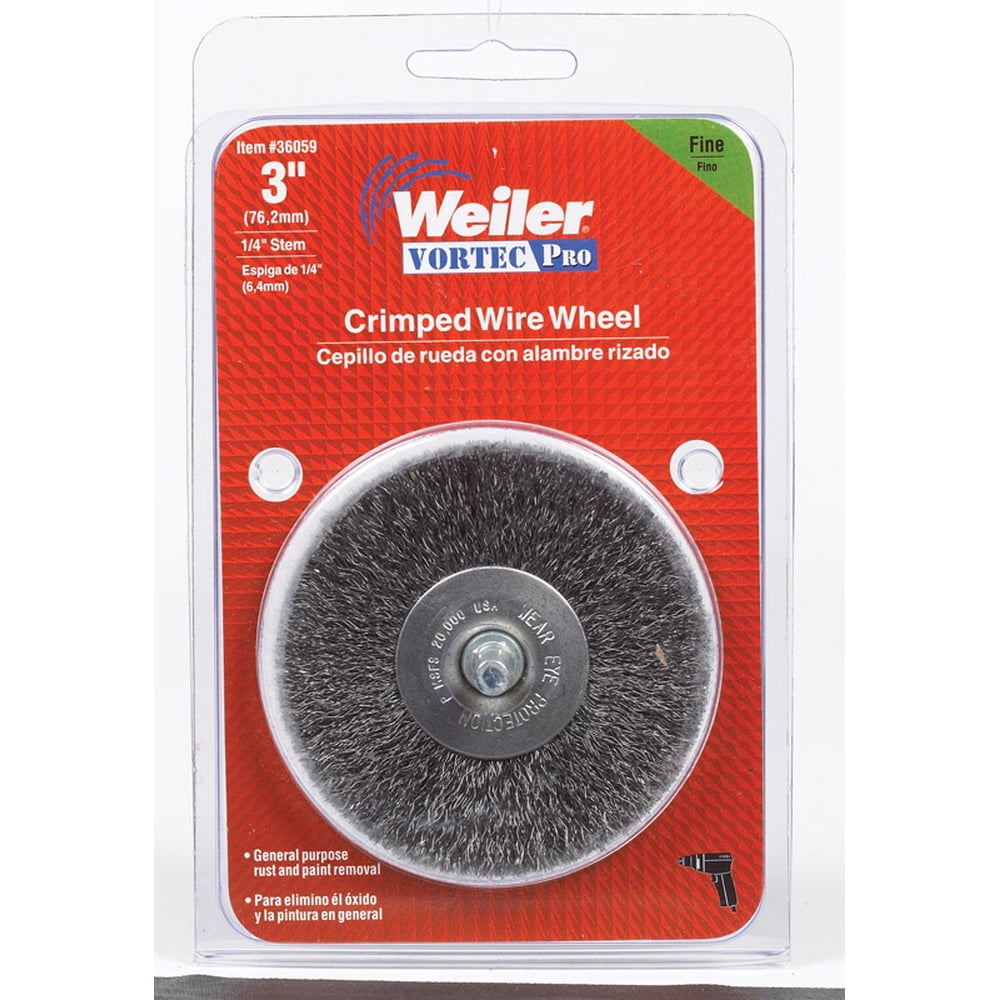 Weiler Vortec Pro 3 in. Fine Crimped Wire Wheel Brush Steel 20000 rpm 1 ...
