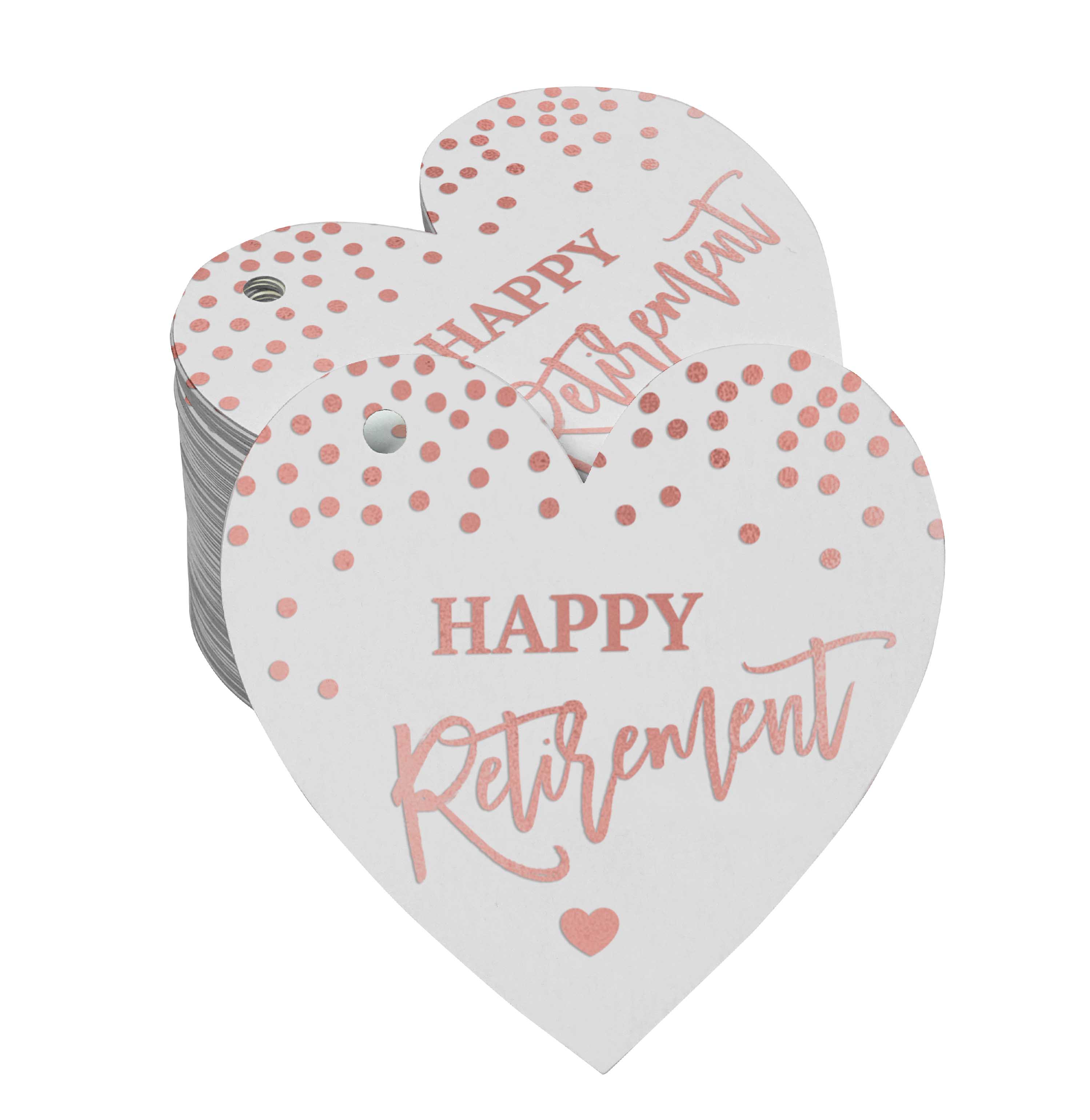 Inkdotpot 100 Pack Happy Retirement Favor Paper Tag Craft Real Rose ...