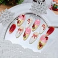 24 count Christmas Press Nails Almond Medium Nails Tip Xmas Holly False ...