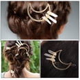 2 Pcs Natural Quartz Crescent Hair Clips, Handmade Crystal Hair ...