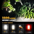 2 work lights, 1500 lumens rechargeable magnetic flashlight, rotatable ...