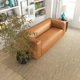 Pattison Rectangular Genuine Leather Sofa with Tight Back in Tan ...