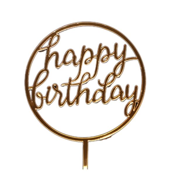 Round Cake Topper Gifts Dessert Insert Stick Wedding Birthday Cake ...