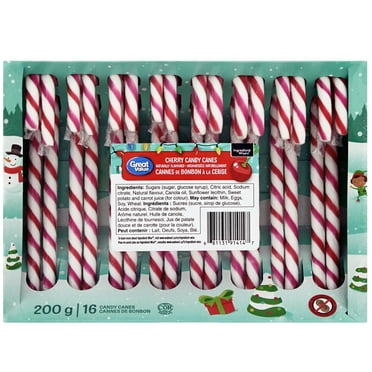 Great Value Naturally Flavoured Peppermint Mini Candy Canes, 100 Mini ...