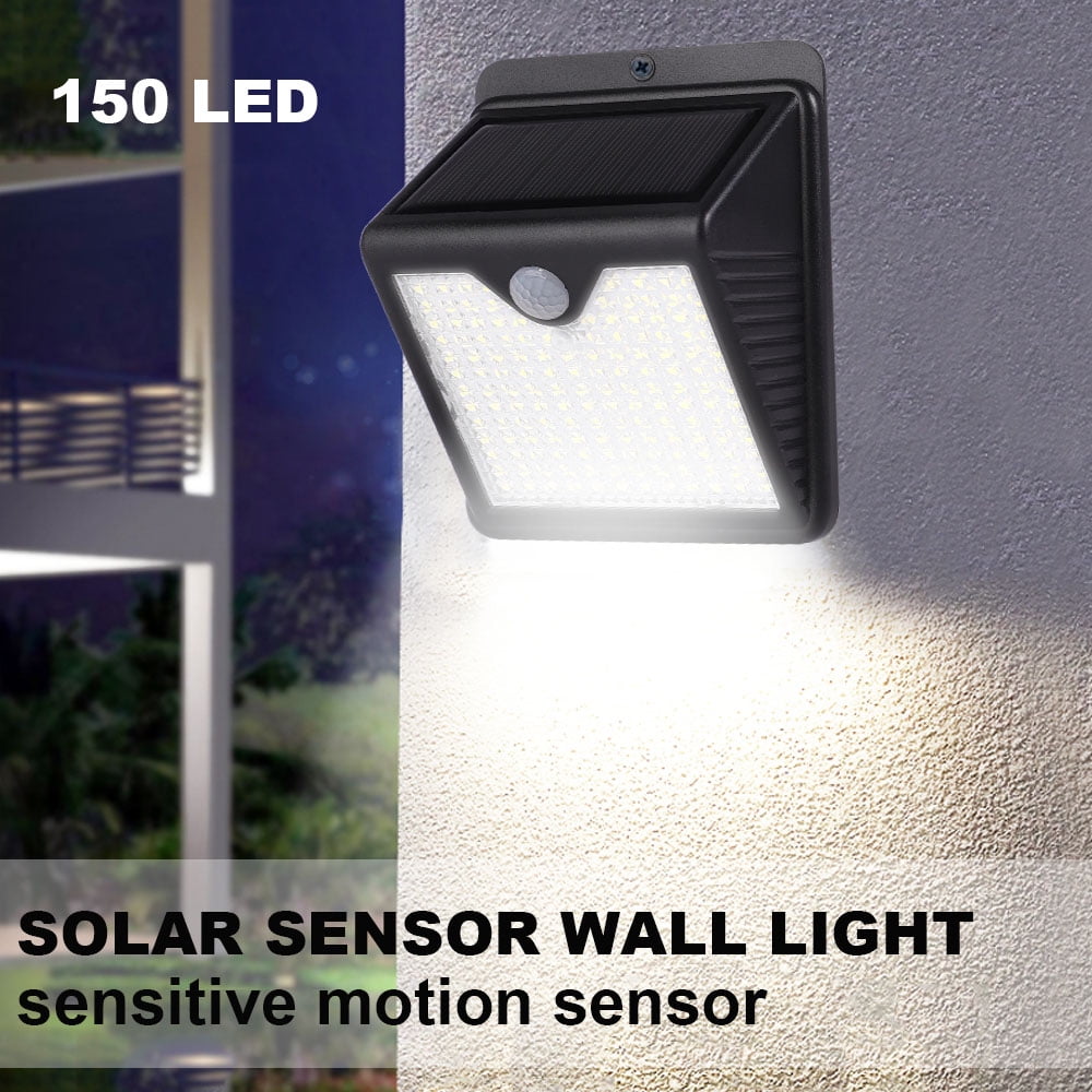 2 Pack- 150LED Solar Power PIR Motion Sensor Wall Light Outdoor ...