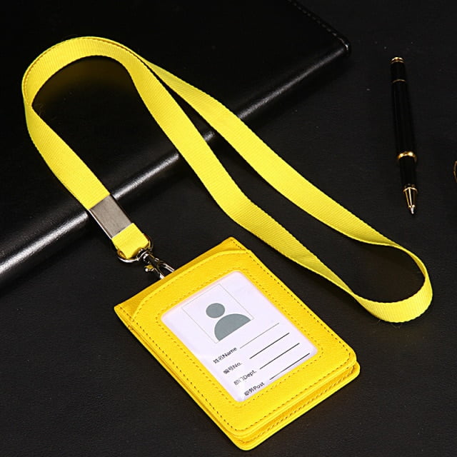 Unisex Solid Color Card Holder Neck Strap with Lanyard Badge Holder ...
