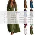 Asgosdo Women Dresses Deep V Neck Half Sleeve Botton Pleated Slim Fit ...