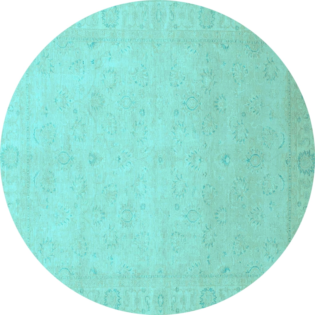 Ahgly Company Indoor Round Abstract Light Blue Modern Area Rugs, 6 ...