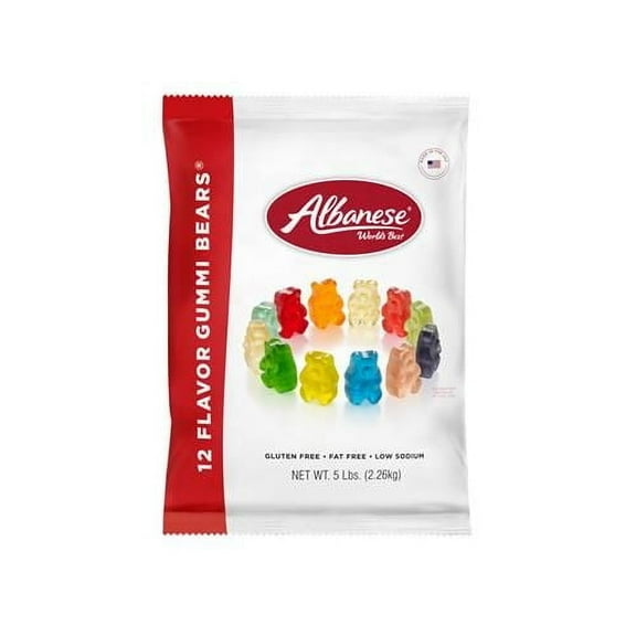 Albanese Gummy Bears, 12 Flavors, 50 Mini Snack Packs, 0.5oz Each, Soft ...