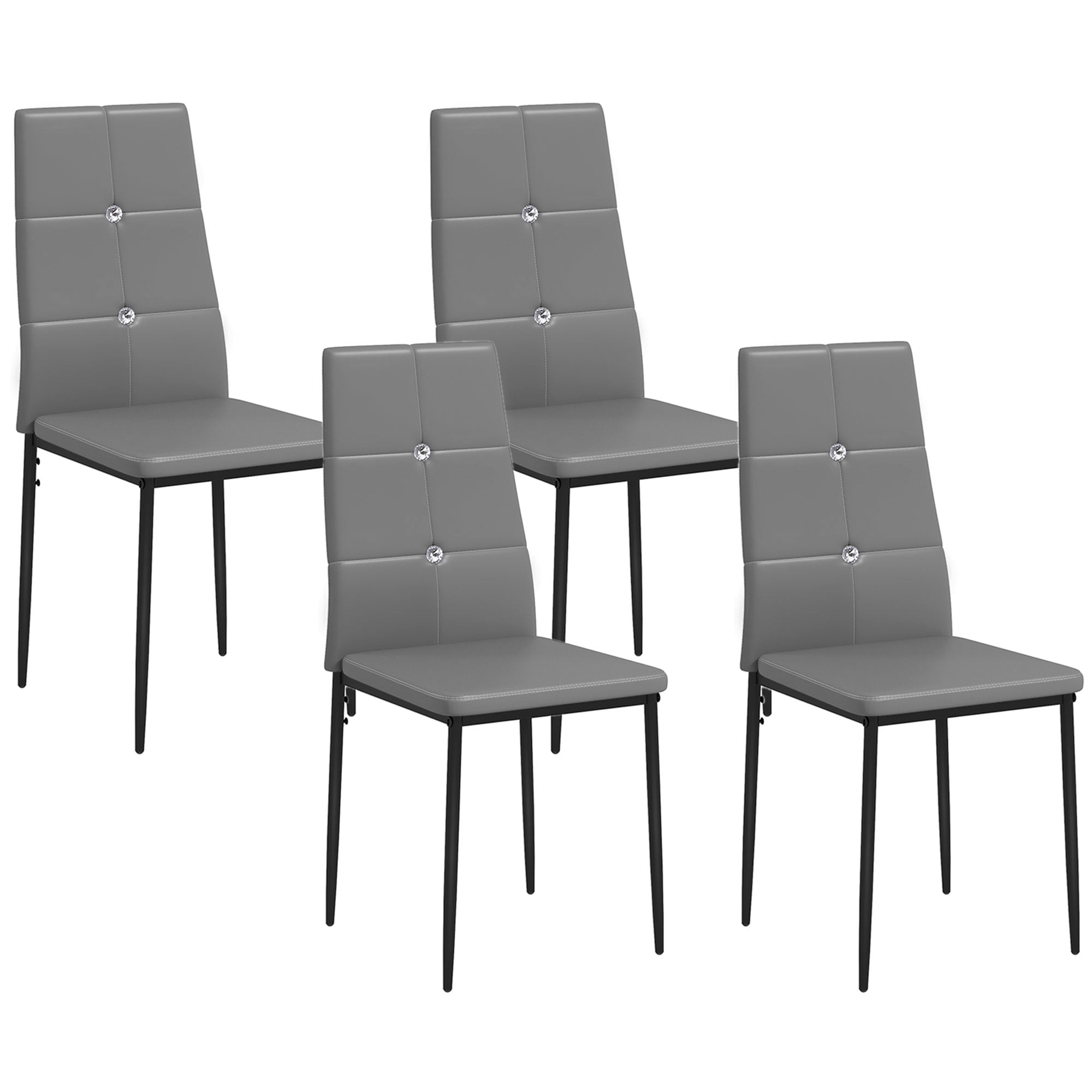 Click here for Homcom Dining Chairs Set Of 4  Faux Leather Side C... prices