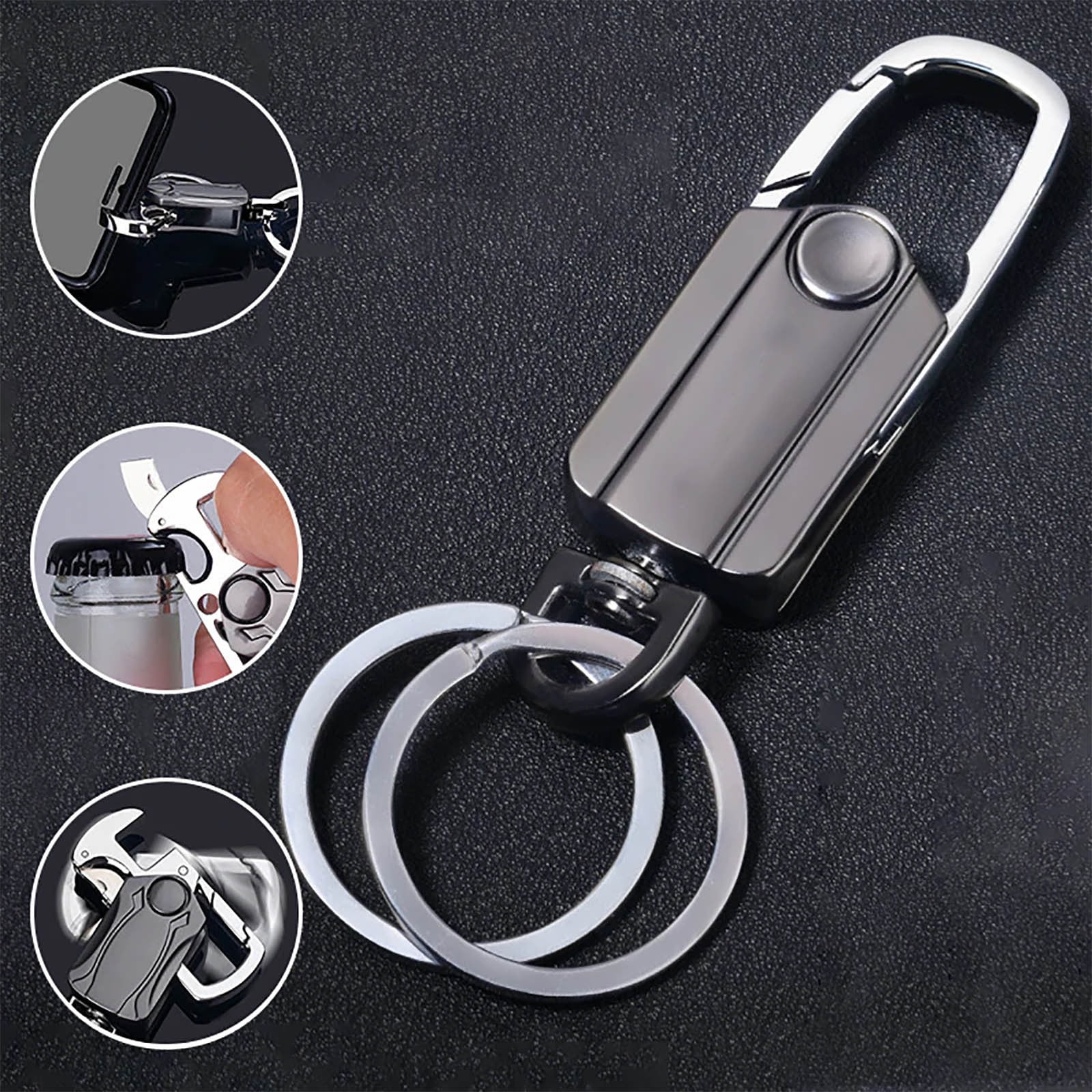 EGNMCR Keychains 4 In 1 Keychain Multi-function Tool Waist Double ...