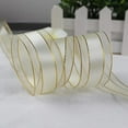 5 Yards 25mm Organza Ribbons Gold Metallic Egde Ribbons For Wedding ...