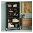 5-Tier Bookshelf, Heavy Duty Tall Bookcase, Large Capacity Shelving ...