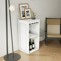 Noble House Wilbur 35.4" Modular Wine Bar Cabinet with Hutch, Storage ...