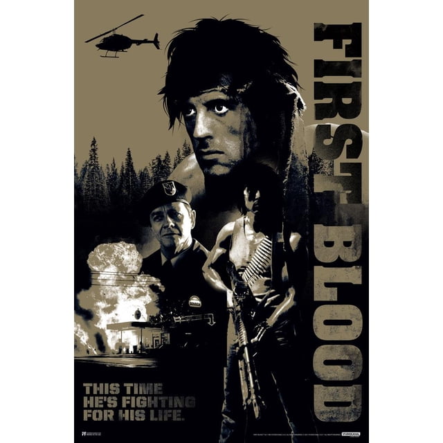 Rambo First Blood Camo Montage Camouflage Art Retro Vintage 80s Movie ...