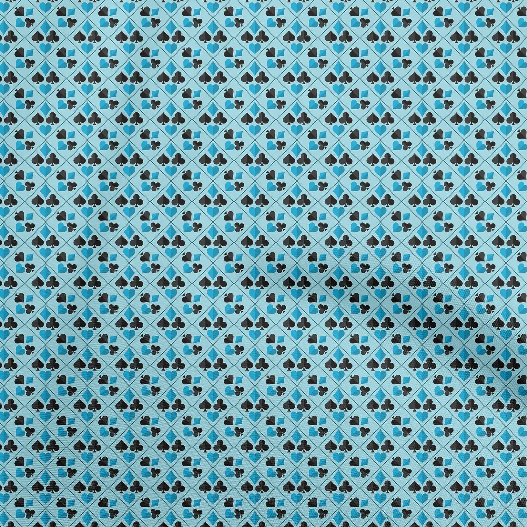 oneOone Silk Tabby Turquoise Blue Fabric Poker Card Sewing Craft ...