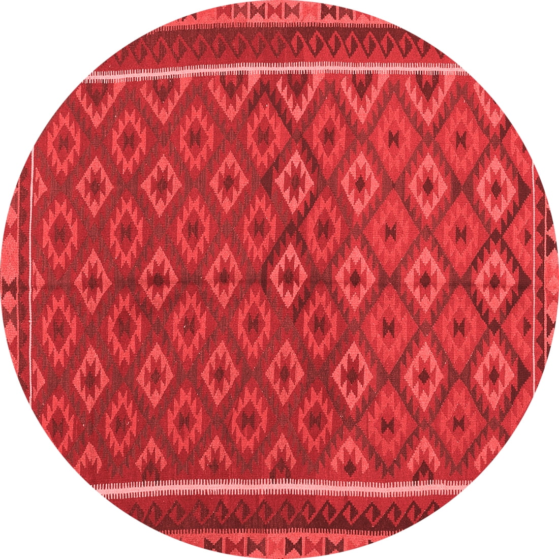 Ahgly Company Indoor Round Oriental Red Traditional Area Rugs, 6' Round ...