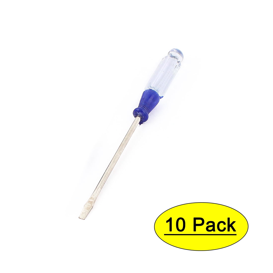 Blue Plastic Grip 3 x 75mm Flathead Slotted Screwdrivers Hardware Tool ...