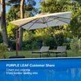 PURPLE LEAF 9FT Deluxe Square Wood Grain Patio Umbrella, Large Offset ...