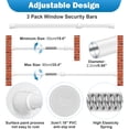 3PCS Window Security Bar Set, 19.7–35 Inch Adjustable Tension Rods, 7/8 ...