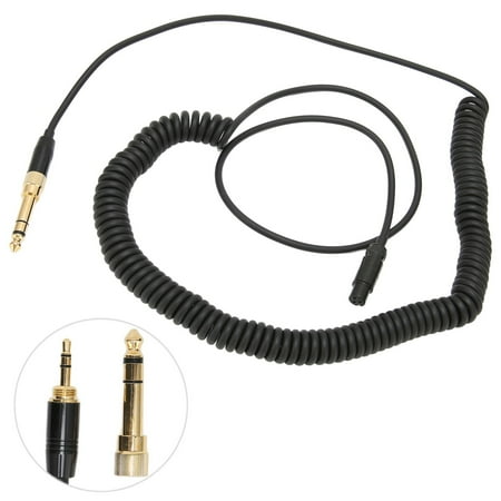 Black Headphone Audio Spring Cable, High Fidelity Cable Coiled Cord ...