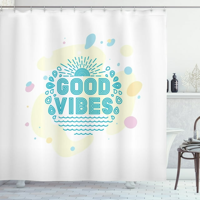 Ambesonne Chill Shower Curtain, Ocean Summer Beach, 69"Wx70"L ...