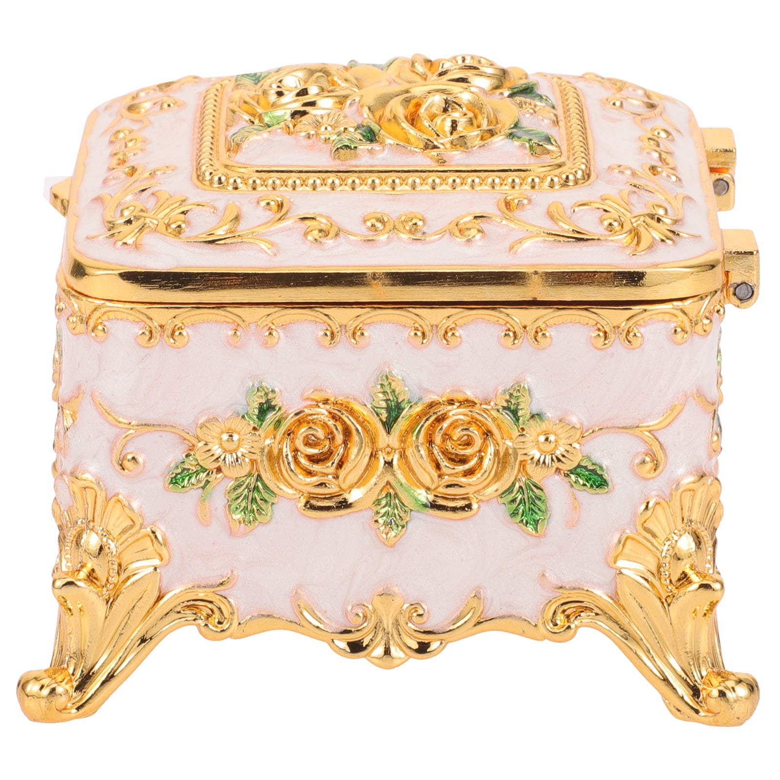 Click here for Etereauty Rose Pattern Vintage Jewelry Box Metal J... prices