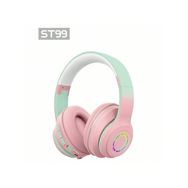 1 pcs blue gradient colour headset wireless gaming headset foldable ...