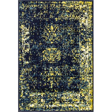 Loloi II Layla Printed Oriental Distressed Red / Navy Area Rug ...