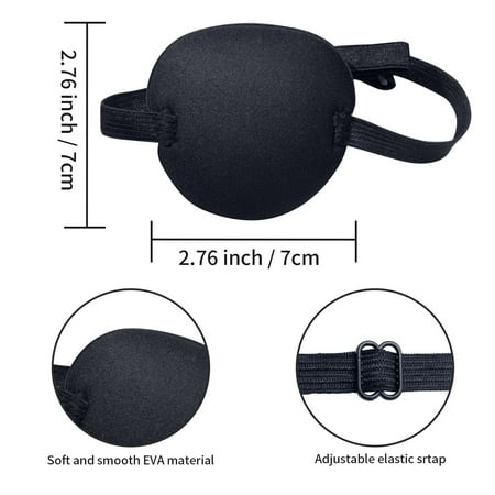 8 Pack Black Eye Patch Strabismus Adjustable Eye Patch Eye Mask with ...
