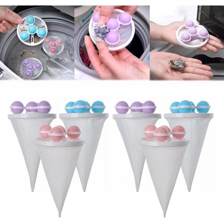 6pcs Floating Hair Filtering Mesh Removal Washing Machine Wool Device ...