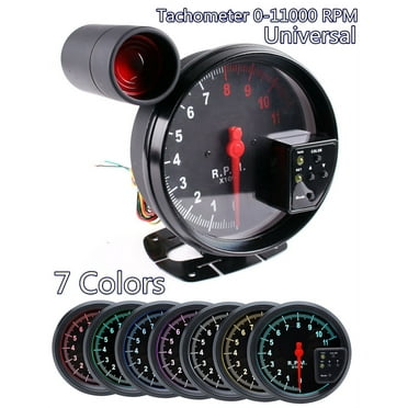 AJP Distributors JDM Sport 5" Carbon Fiber Analog Tachometer 11K RPM ...