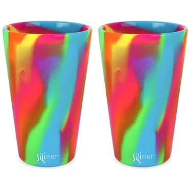 Silipint: Silicone Pint Glasses: 6 Pack Hippie Hops - 16oz Unbreakable ...