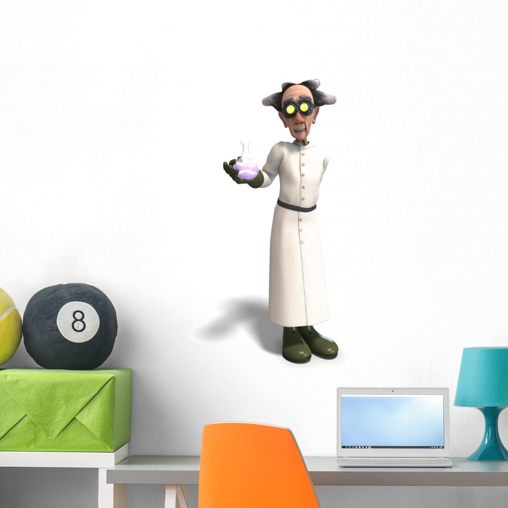 Mad Scientist with Dangerous Wall Decal Sticker by Wallmonkeys Peel and ...