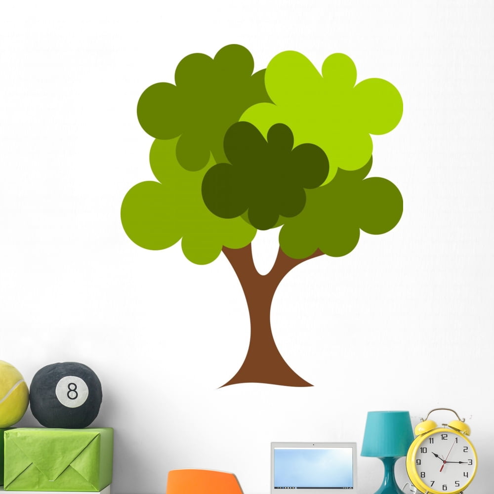 Oak Tree Wall Decal by Wallmonkeys Peel and Stick Graphic (48 in H x 39 ...