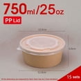 15 Pack Paper Bowls with Lids, Takeaway Kraft Brown Container, Party ...