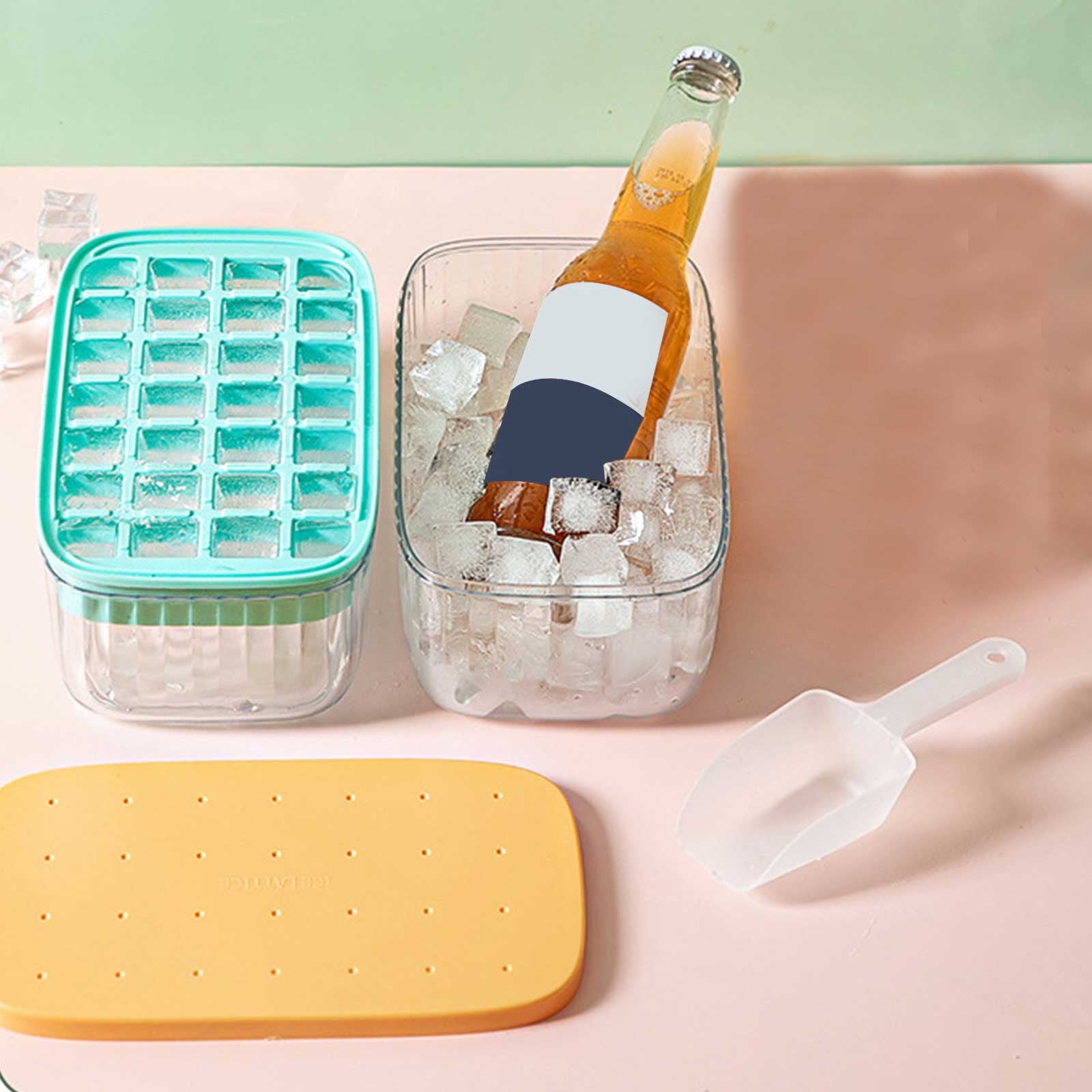 Xihbxyly Bandeja para Cubitos de Hielo con Tapa, Diseño de Fácil ...