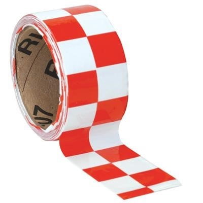 Checkerboard Safety Hazard Tapes, 2" x 18 Yd. Red/White (4 Units ...