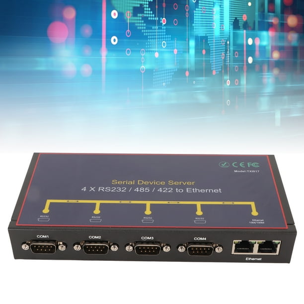 RS232 To Ethernet IP Converter, 4 Ports RS485 RS422 To Ethernet RJ45 TCP Serial Device Server ...