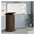 Brown Oak Lectern - Engineered Wood Standing Desk - Rectangular ...
