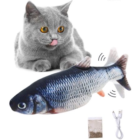 Electric Flopping Fish,Electric Moving Cat Kicker Fish Toy with ...