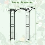 Gymax 6.8 FT Flat Top Garden Arch w/ Trellises & Extended Roof for ...