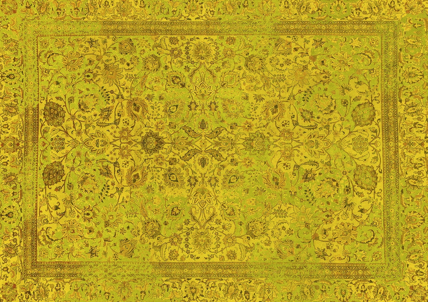 Ahgly Company Machine Washable Indoor Rectangle Abstract Yellow Modern ...