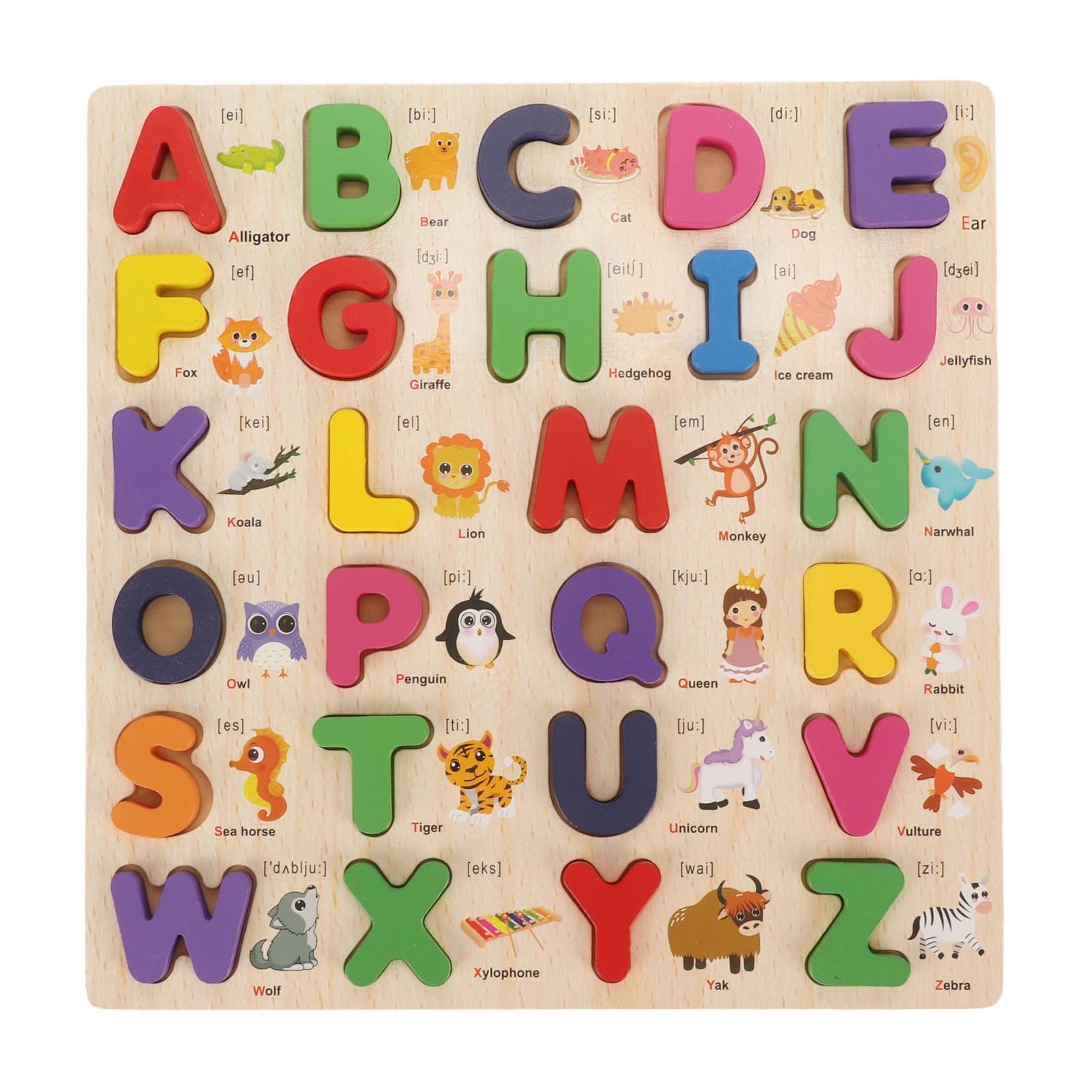 Rompecabezas del alfabeto letras mayúsculas de madera aprendizaje ...